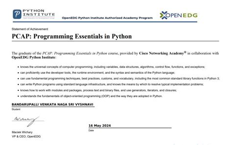 completed pcap programming essentials in python vyshnavi bandarupalli posted on the topic