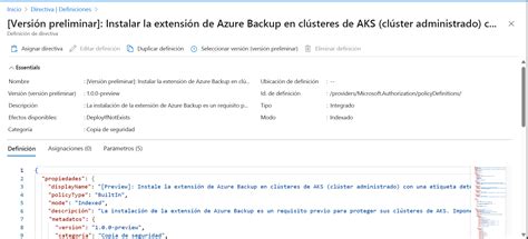 Auditoría Y Aplicación De Operaciones De Copia De Seguridad Para Clústeres De Azure Kubernetes