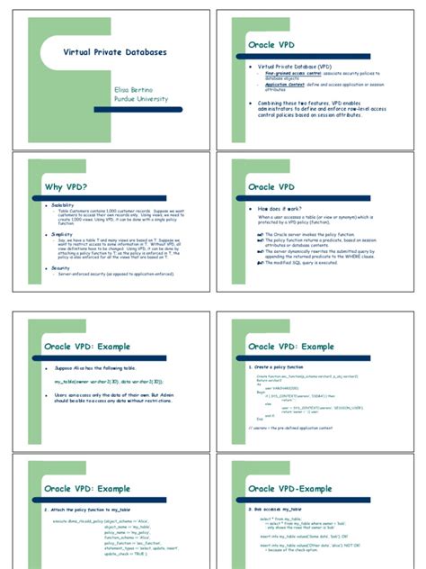 Virtual Private Databases Pdf Oracle Database Subroutine