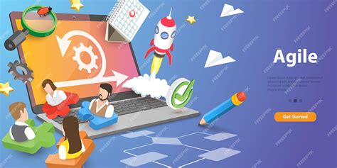 Premium Vector | 3d vector conceptual illustration of agile development
