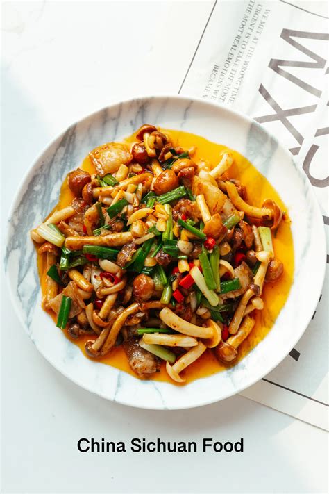 Spicy Mushroom Pork Belly Stir Fry China Sichuan Food