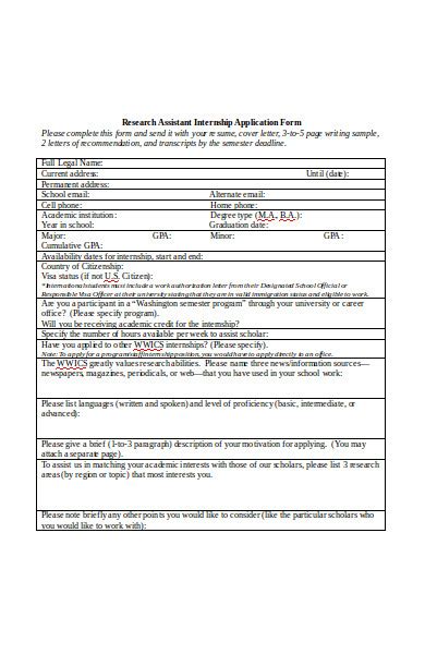 FREE 46 Internship Application Forms In PDF MS Word