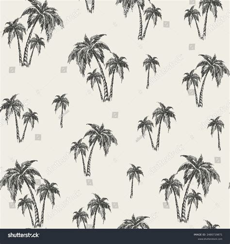 Seamless Palm Tree Pattern On Background Stock Vector Royalty Free
