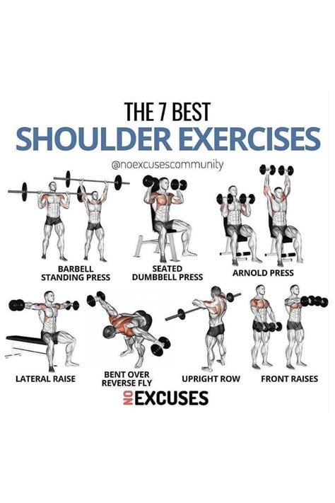 7 Best Exercises For Shoulders Gym Shoulder Workout Shoulder Workout Bodybuilding Shoulder