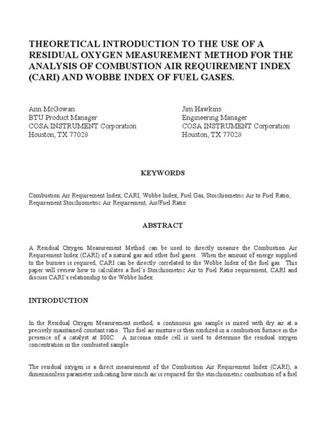 Wobbe Index Paper Pdf