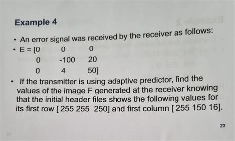 Solved An Error Signal Was Received By The Receiver As Chegg Com
