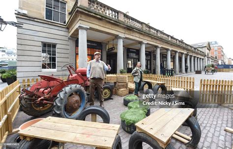 Dickon Tyrell As Mr Mcgregor And Sarah Cullum As Beatrix Potter Pose