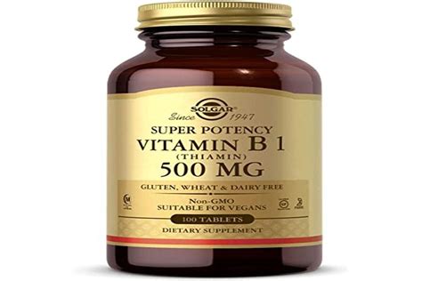 Solgar Vitamin B1 500 mg - 100 Tablets | High-Quality B1 Supplement for ...