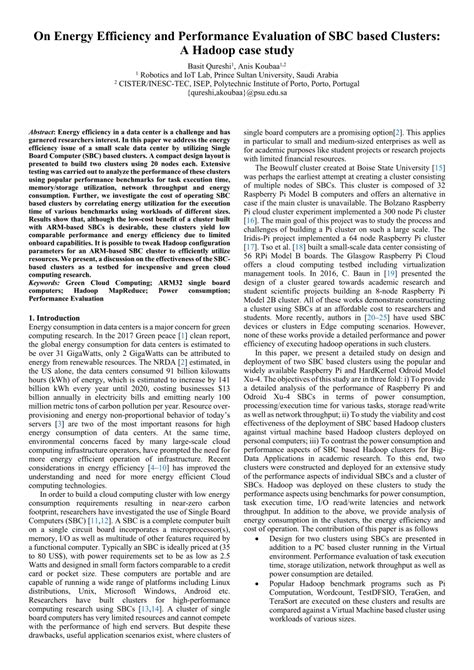 Pdf On Energy Efficiency And Performance Evaluation Of Sbc Based