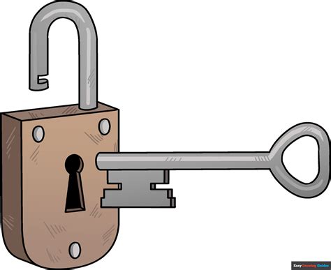 How To Draw A Key And Lock Really Easy Drawing Tutorial