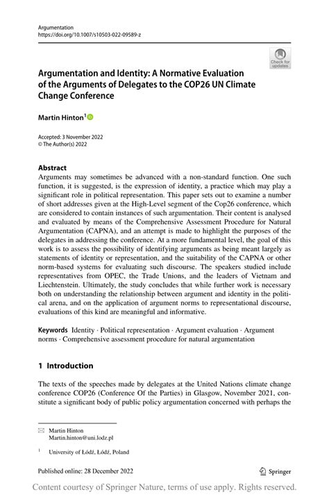 Pdf Argumentation And Identity A Normative Evaluation Of The
