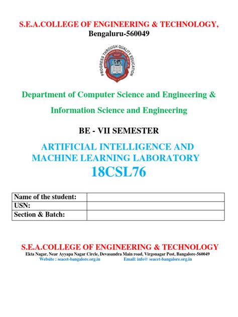 Aiandml Lab Manual Pdf Cluster Analysis Statistical Classification