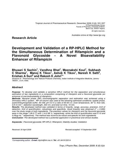 pdf development anda validation rp hplc method rifampicin dokumen tips