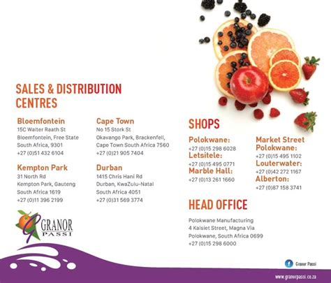 Granor Passi Please Contact Your Closest Shop Or Depot