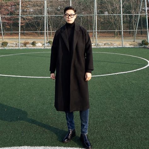 남자 롱코트 윙잇 남친룩 제대로네 네이버 블로그