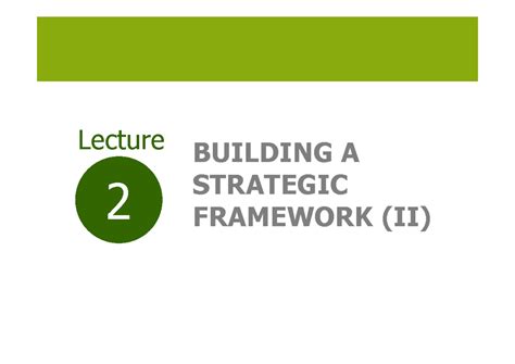 Scm Lecture 2 Building A Strategic Framework Sheets Building A