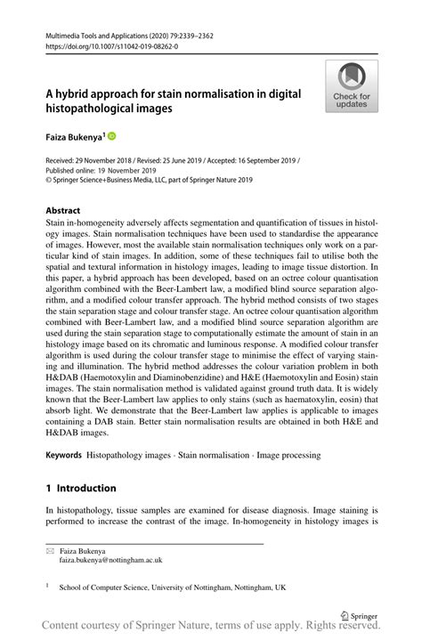 A Hybrid Approach For Stain Normalisation In Digital Histopathological