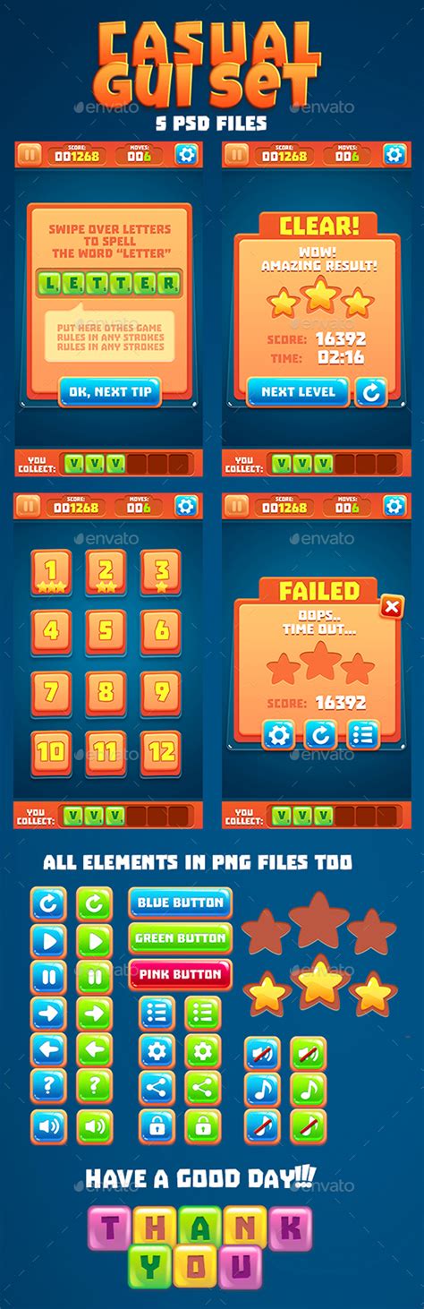 GUI Asset For Casual Game By Ververver GraphicRiver