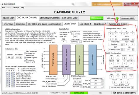 Dac38j84evm Dac Has No Output Even Tx Works And Gui Shows No Alarms Data Converters Forum