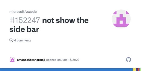 Not Show The Side Bar Issue Microsoft Vscode GitHub