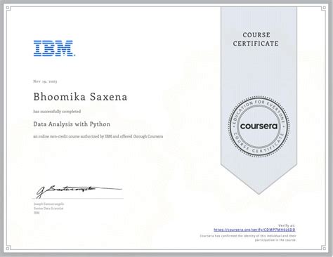 Bhoomika Saxena On Linkedin Dataanalysis Python Ibmcertification Datascience