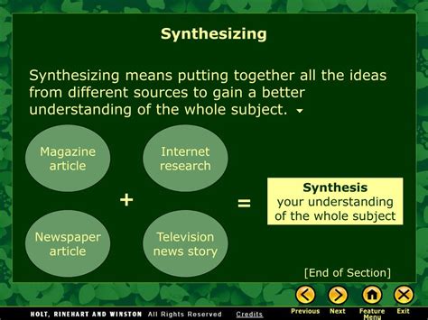 Ppt Informational Text Synthesizing Sources Main Ideas And