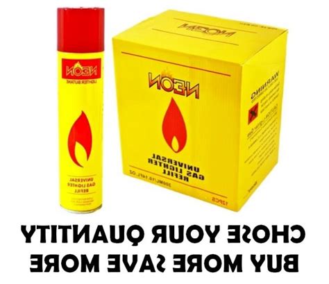 Neon Butane Gas Lighter Refill Fuel Universal Adapter