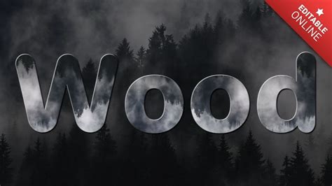 Wood | Forest Editable | Text Effect Generator