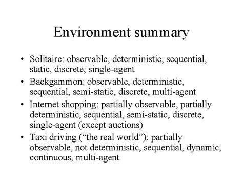 Properties Of Task Environments Fully Observable Vs Partially