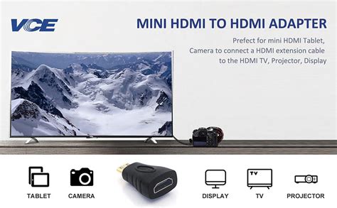 VCE Mini HDMI To HDMI Adapter Mini HDMI Male To HDMI Female Converter