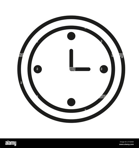 Clock Icon Outline Timekeeping Symbol Minimalist Vector Watch Circular Black Design Stock