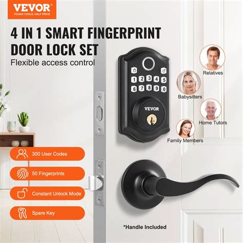 Vevor Fingerprint Door Lock With 2 Level Handles Keyless Entry Door