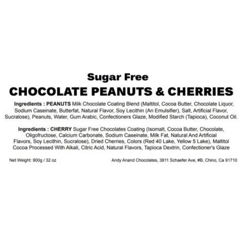 Andy Anand Sugar Free Milk Chocolate T Box Of Peanuts And Cherries