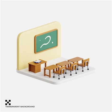 Premium Psd Compact Classroom Setup With Chalkboard