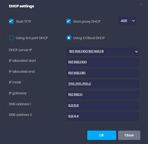 CCBoot Cloud Wiki Configure DHCP