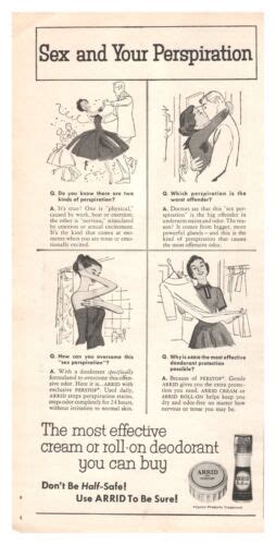 Print Ad Arrid Sex And Your Perspiration Most Effective Deodorant You Can Buy Ebay