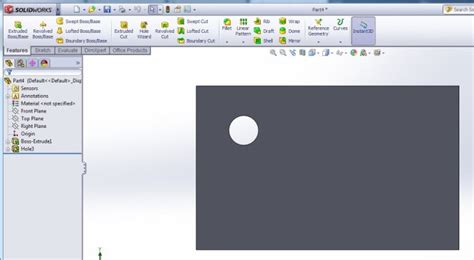 how to use solidworks simple hole tool in solidworks cad
