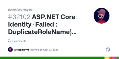 ASP NET Core Identity Failed DuplicateRoleName When Saving Role