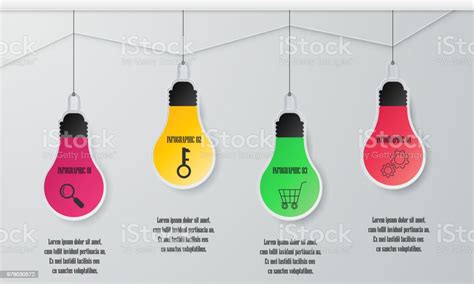 라이트 전구 Infographic입니다 성장 도표 그래프 프레 젠 테이 션 차트에 대 한 템플릿 사업 시작 아이디어 램프 개념 인포그래픽에 대한 스톡 사진 및 기타 이미지