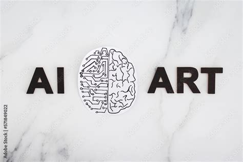ai art text with half human half robot brain artificial intelligence