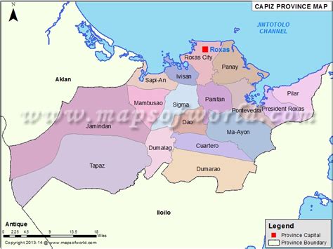 Capiz Map Map Of Capiz Province Philippines