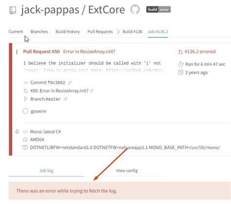 Latest Merged Pr Put Main In Error State · Issue 53 · Jack Pappasextcore · Github