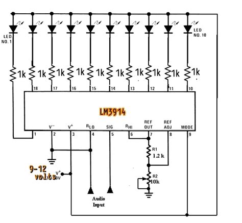 Amateur Built LED Vu Meter Circuit LM