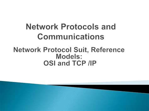3 network protocol suit reference models pptx