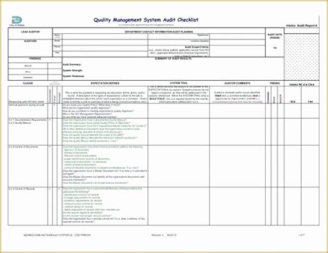 Audit Template Excel Peterainsworth