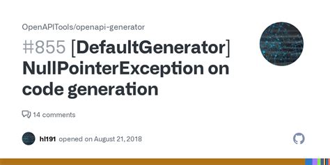 Defaultgenerator Nullpointerexception On Code Generation · Issue 855