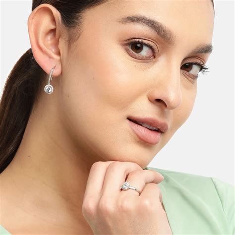 Solitaire Rhodium Plated 925 Sterling Silver Jewellery Combo Zavya