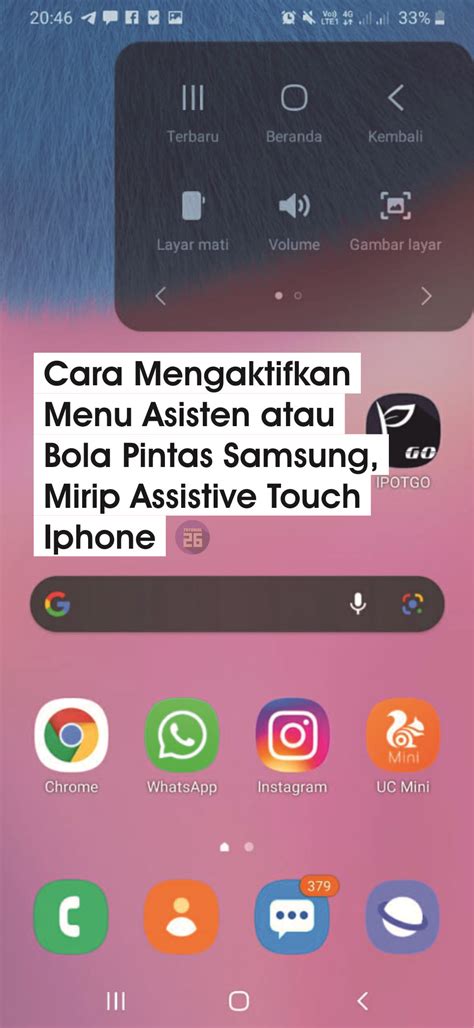 Cara Mengaktifkan Menu Asisten Atau Bola Pintas Samsung Mirip