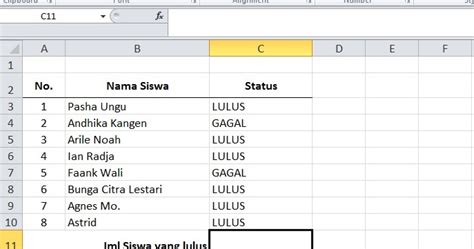 Belajar Microsoft Office Penggunaan Fungsi COUNTIF Pada Ms Excel