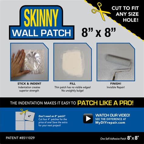 Skinny Wall Patch Wall Repair Patch 8 In X 8 In Drywall Repair Patch In